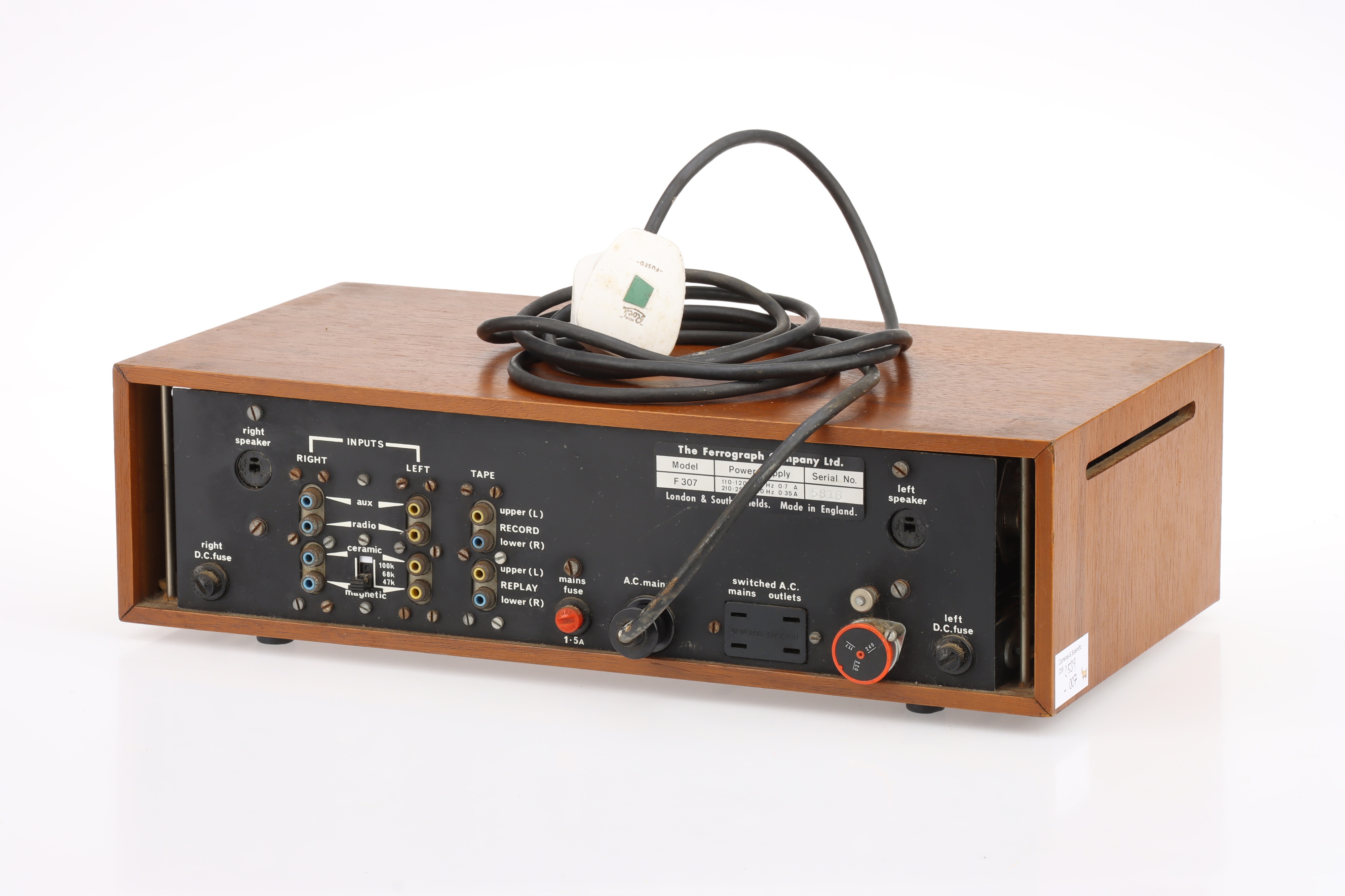 Lot 519 - A Ferrograph F307 Amplifier Unit,