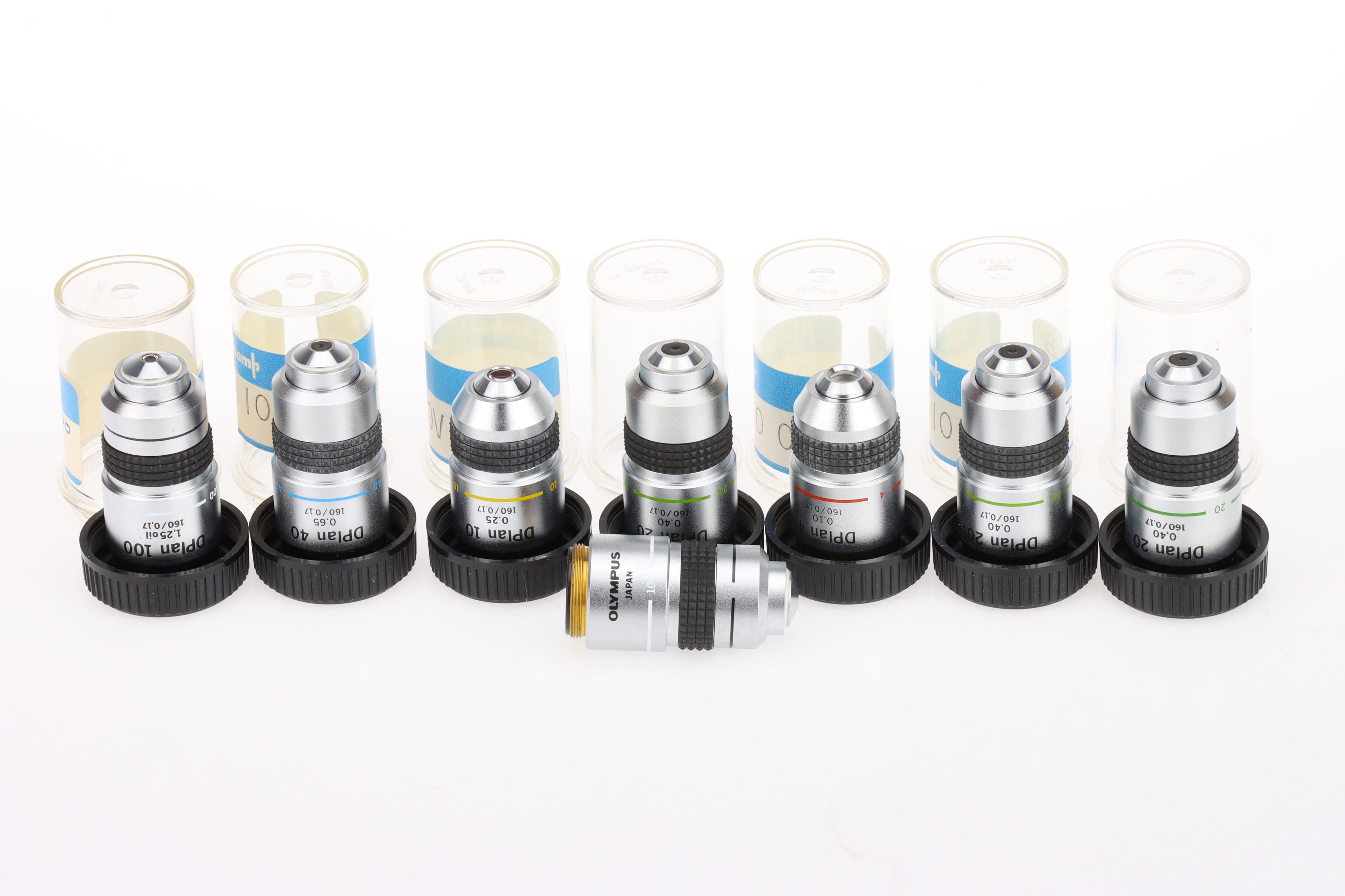 Lot 379 - 8 Olympus Microscope Objectives, DPlan