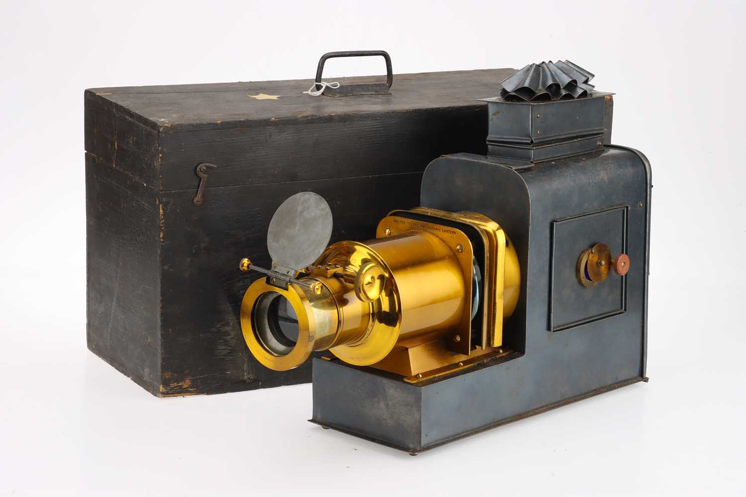Lot 573 - Walter Tyler Tinplate & Brass Magic Lantern,