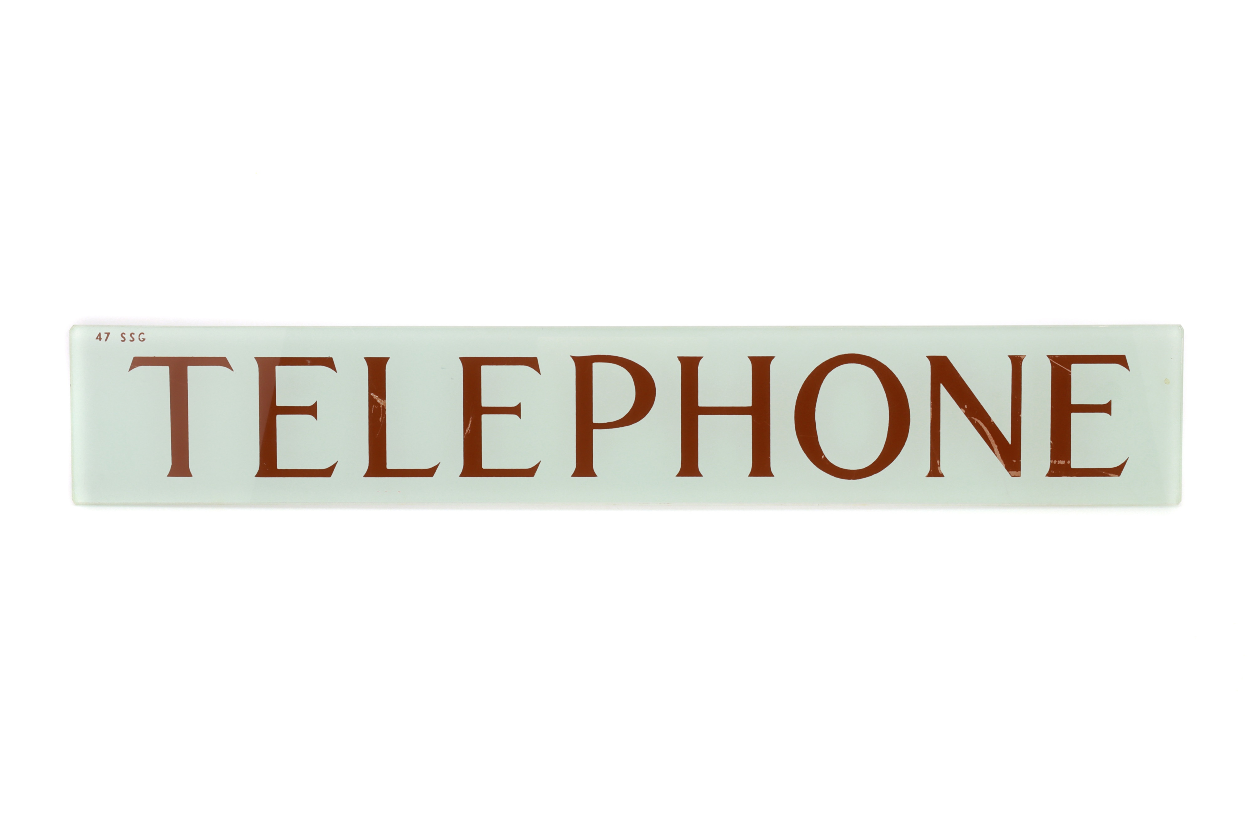 Lot 496 - An Original Glass Telephone Box Sign,
