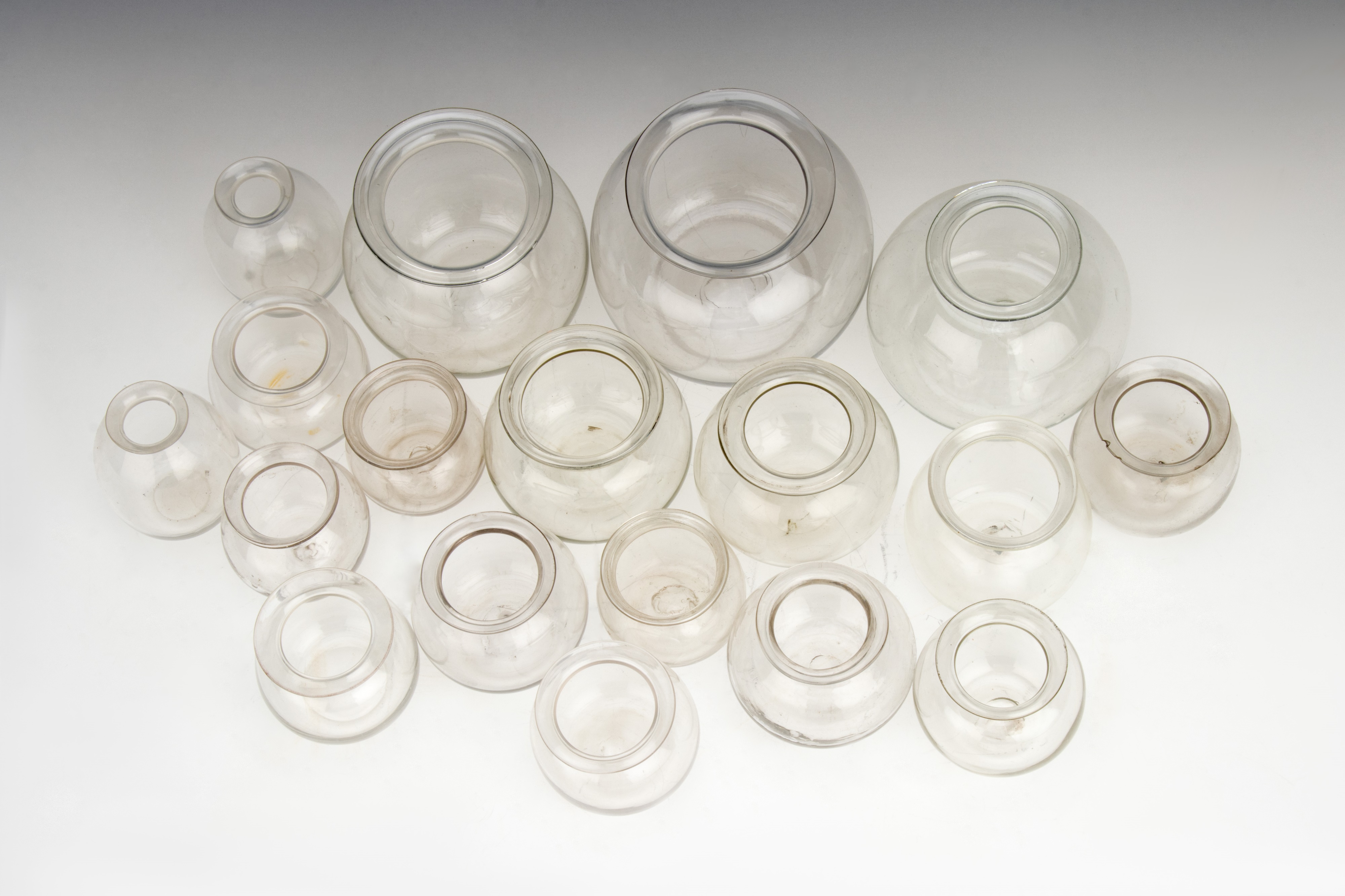 Lot 53 - Large Collection of 18 Victorian Leech Jars,