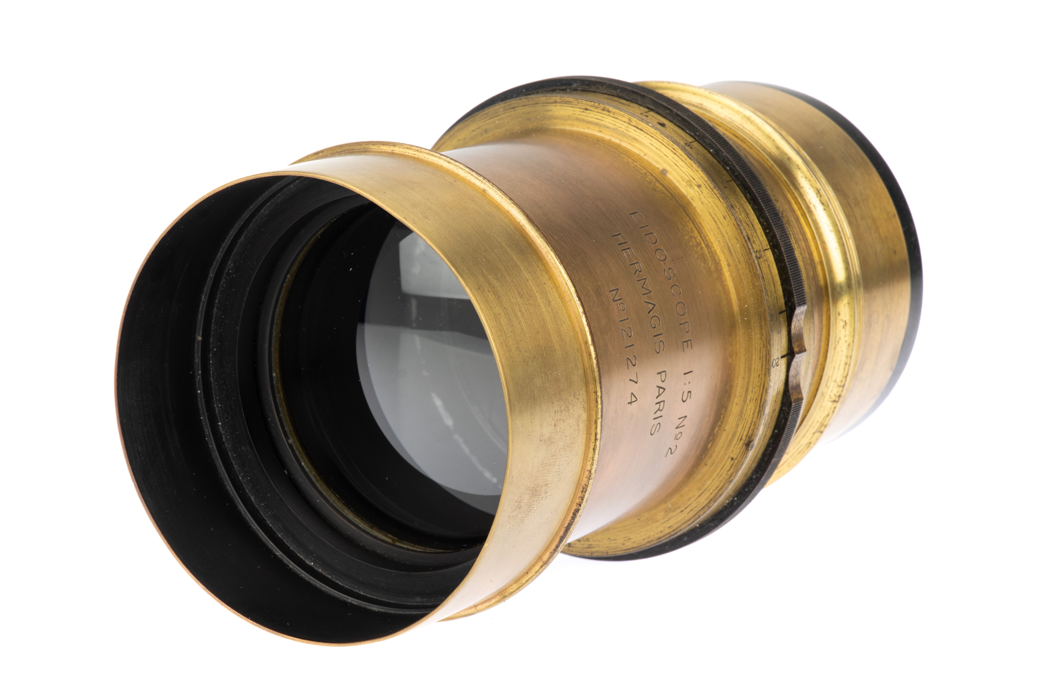 Lot 176 - A Hermagis Paris Eidoscope No.2 f/5 14" Lens,