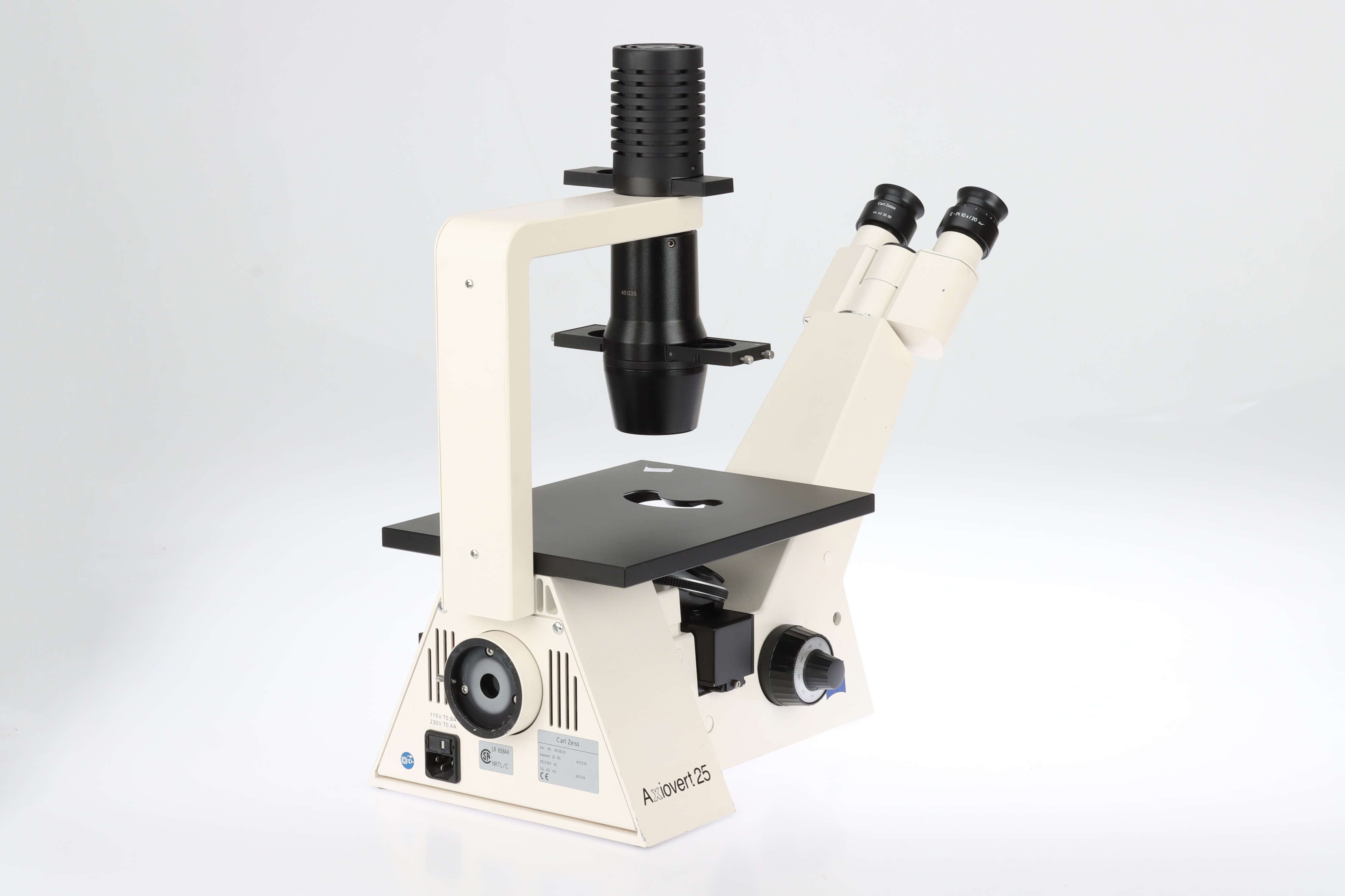 Lot 582 - Inverted Zeiss Axiovert 25 Microscope,