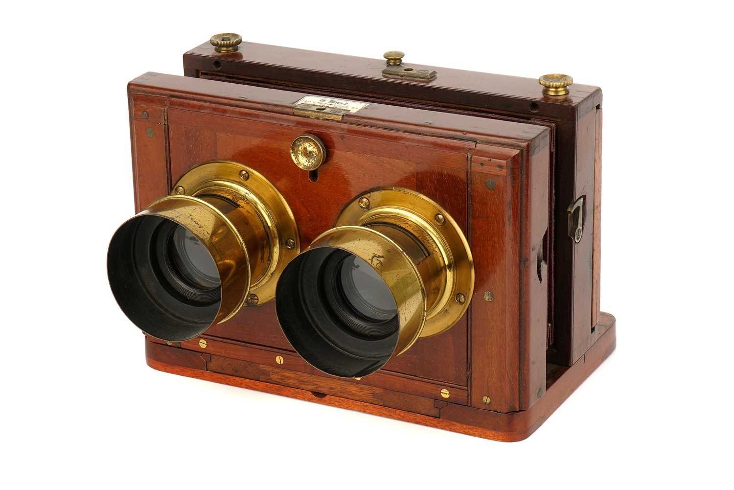 Lot 437 - A G. Hare Stereo 8x17cm Mahogany Tailboard