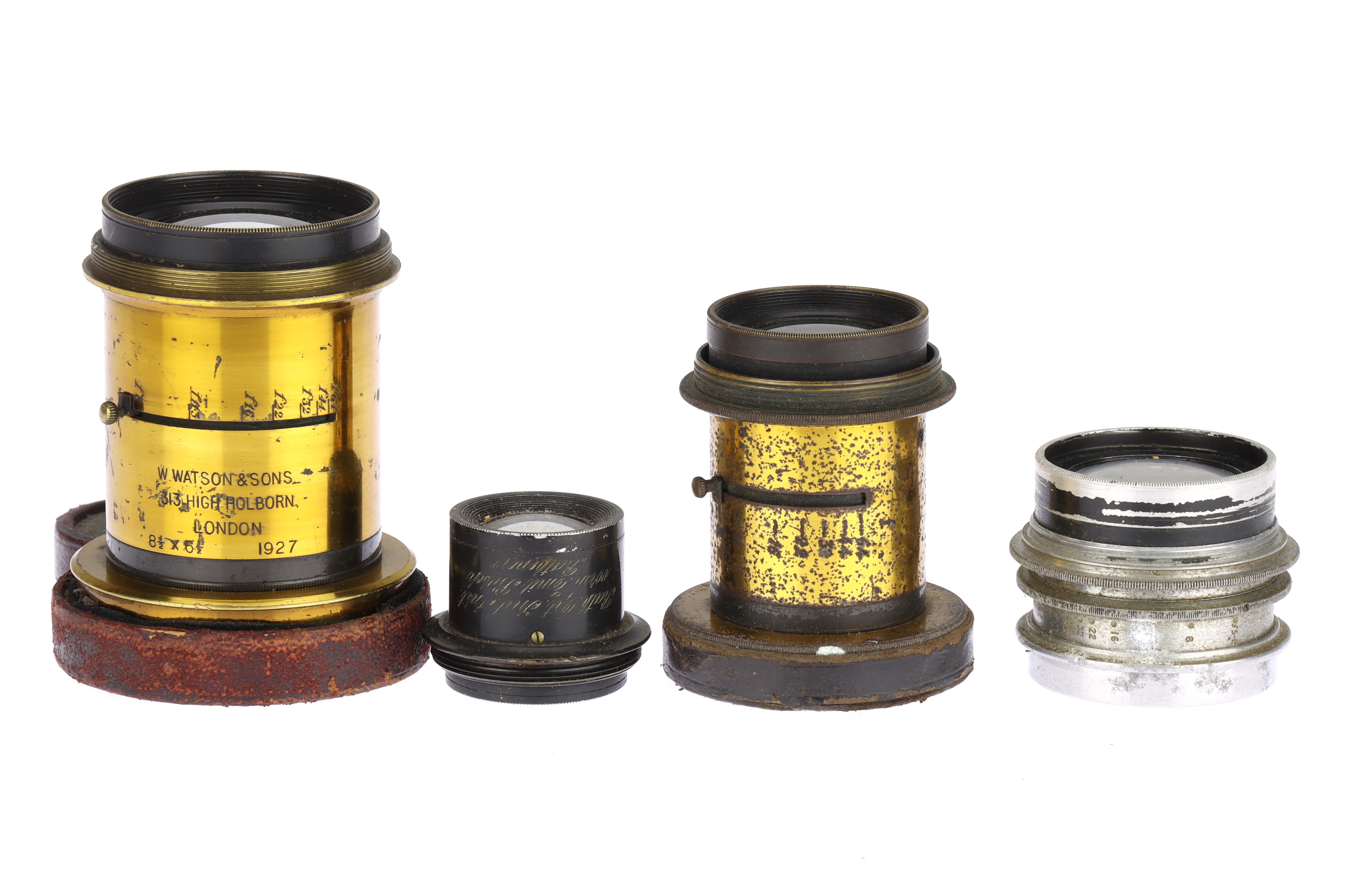 Lot 347 - A Selection of Eight Brass Lenses