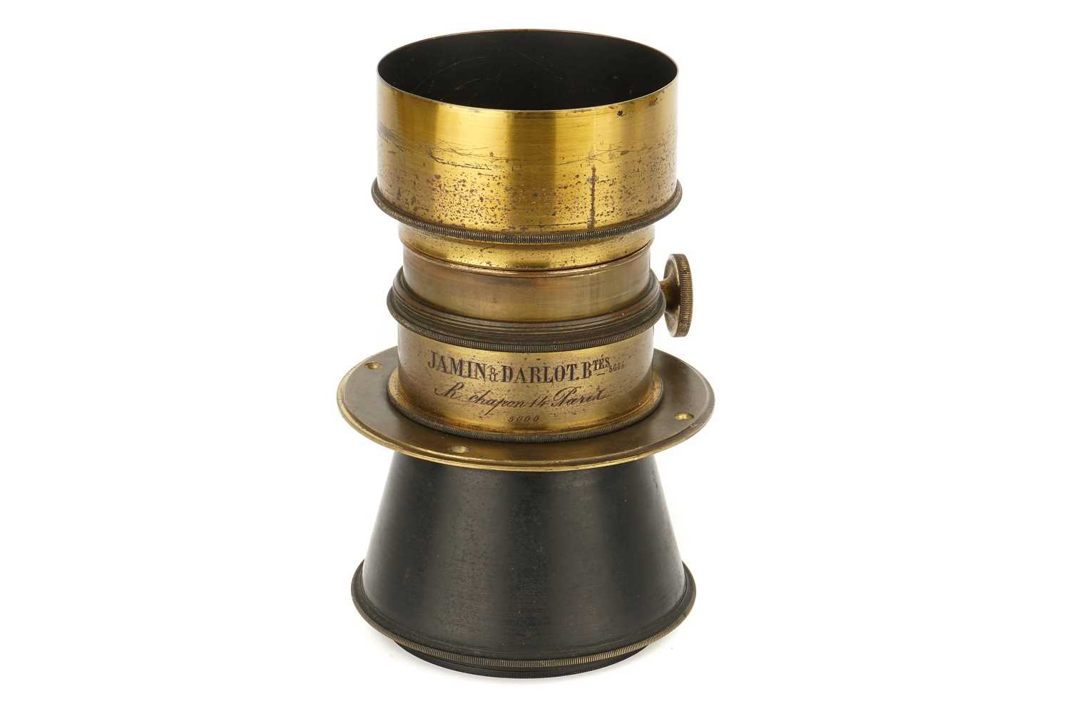 Lot 446 - A Jamin & Darlot Petzval Brass Lens,