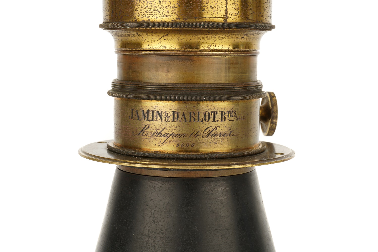 Lot 446 - A Jamin & Darlot Petzval Brass Lens,