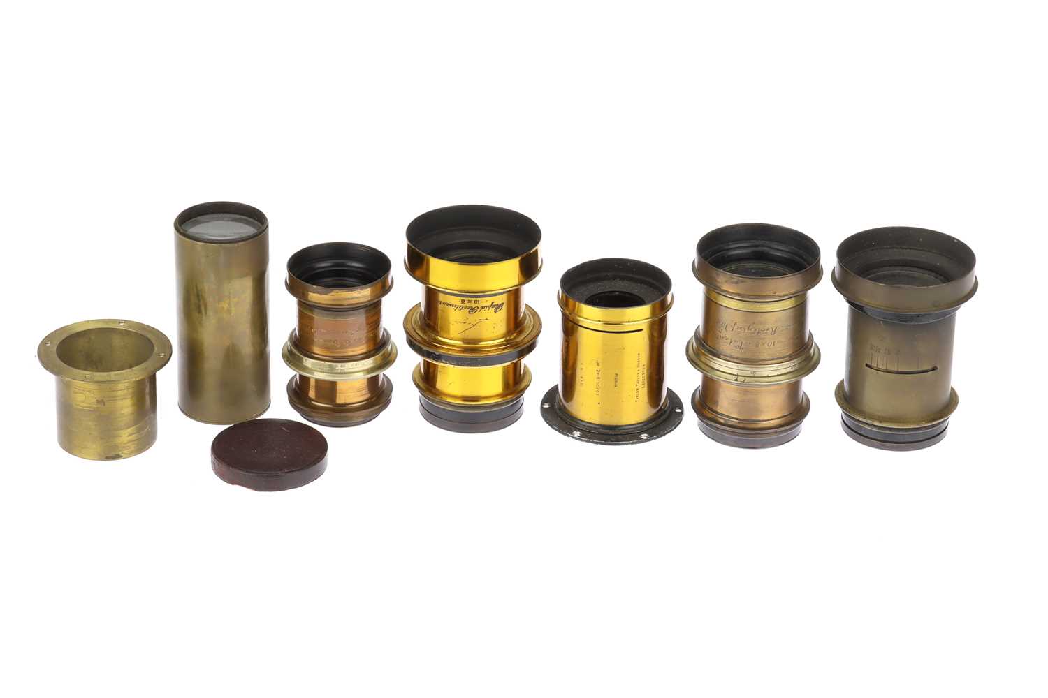 Lot 364 - A Collection of Six Brass Lenses,