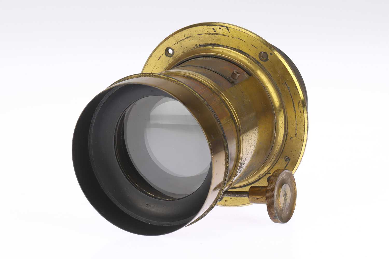 Lot 356 - An Unmarked Brass Camera Lens,