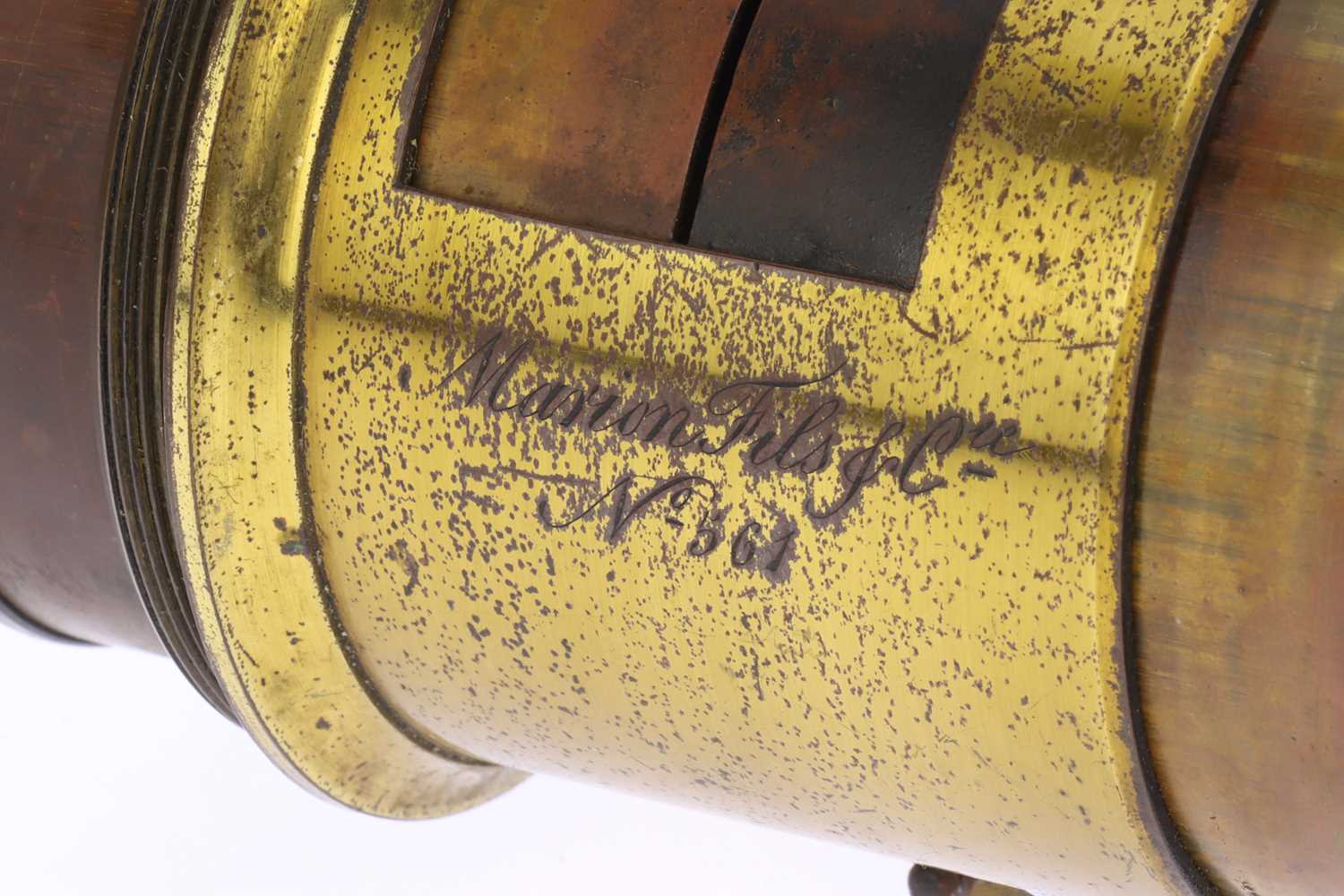 Lot 351 - An Unmarked Brass Camera Lens,