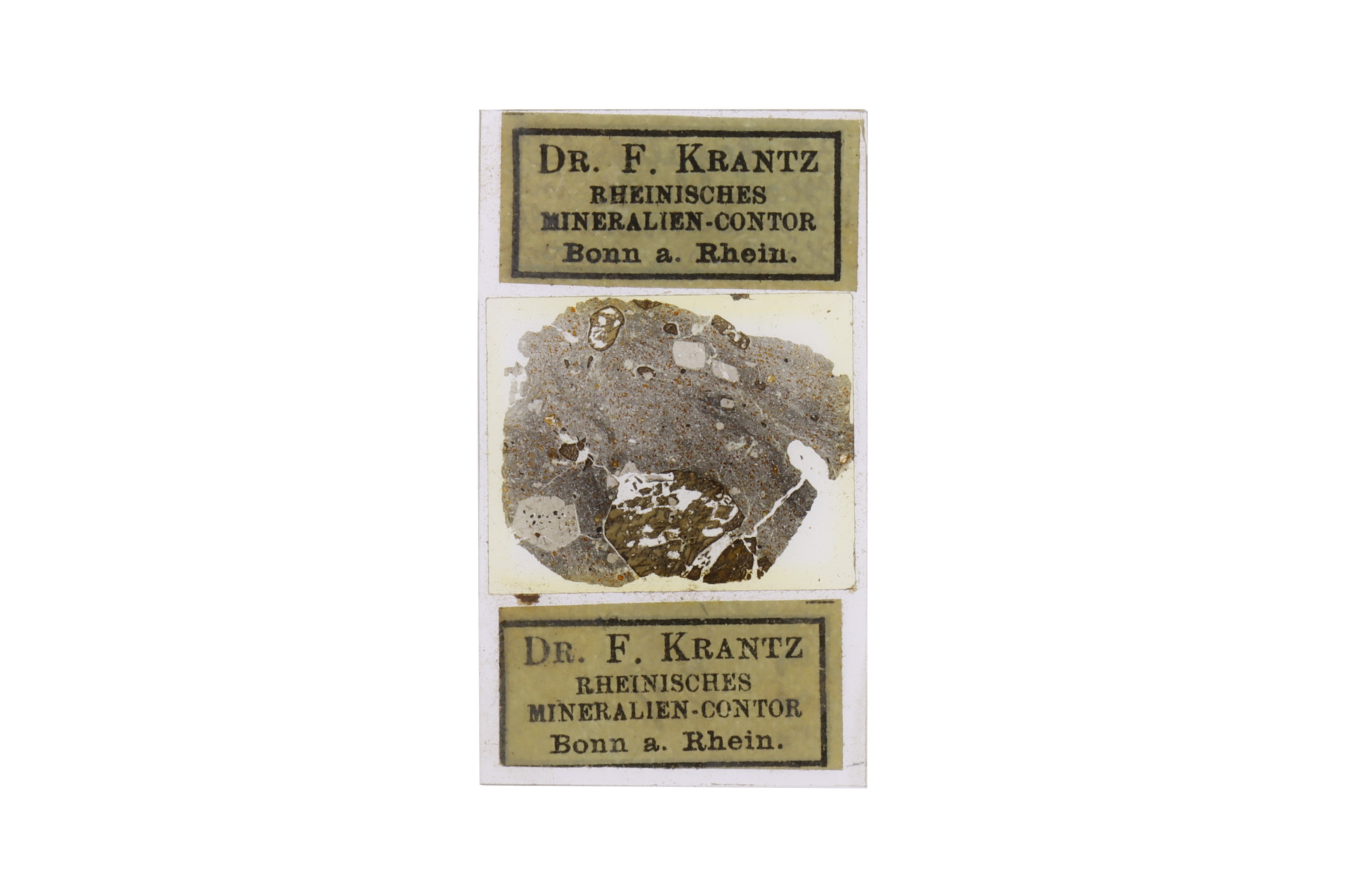 Lot 533 - Mineralogy, Dr. F Krantz Microscope Slides,