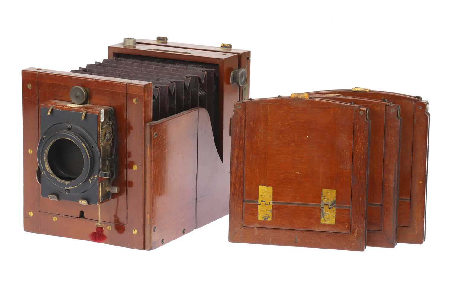 Lot 314 - A Square Plate Tailboard Mahogany & Brass