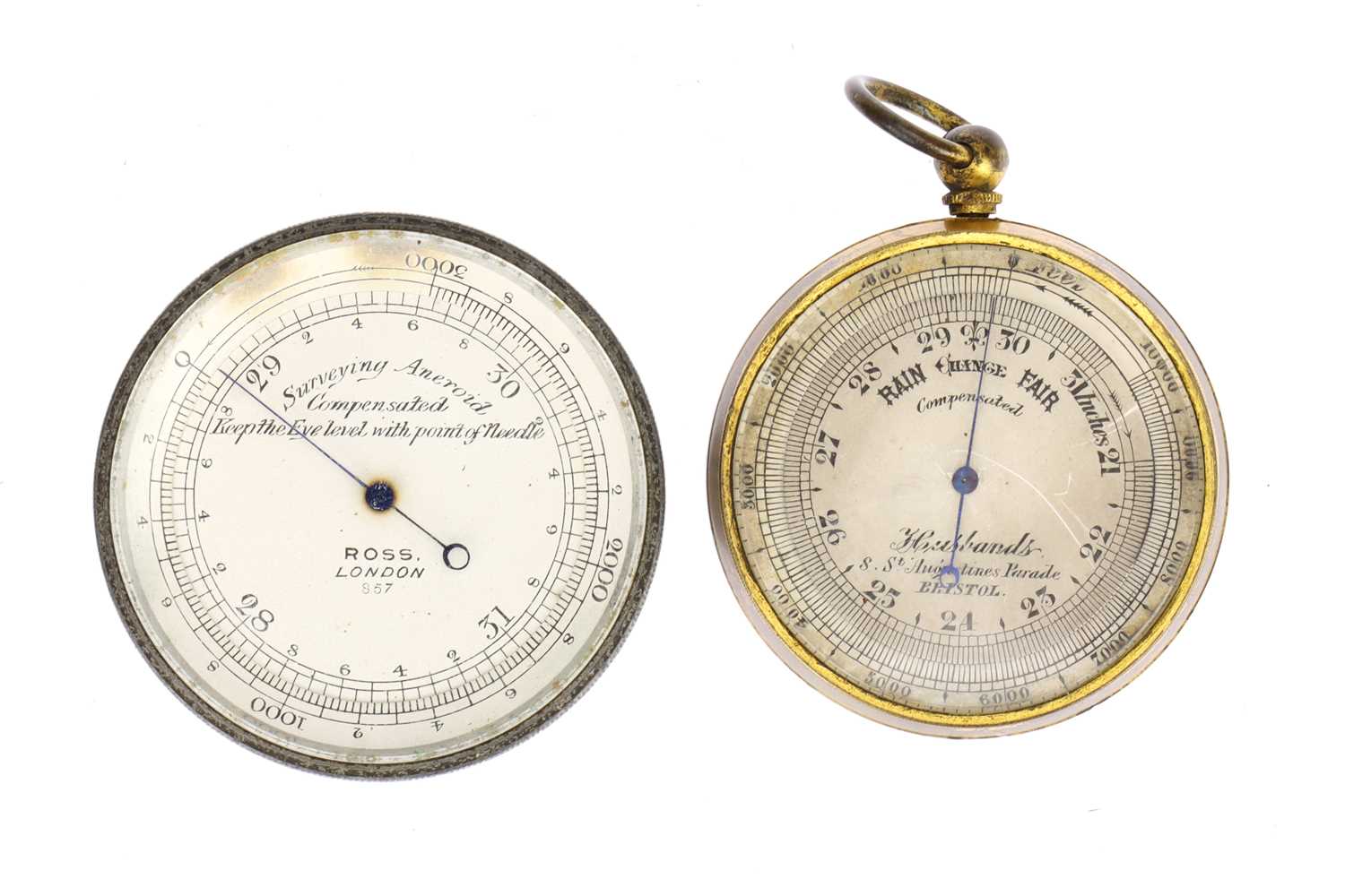 Lot 547 - 2 small Pocket Barometers,