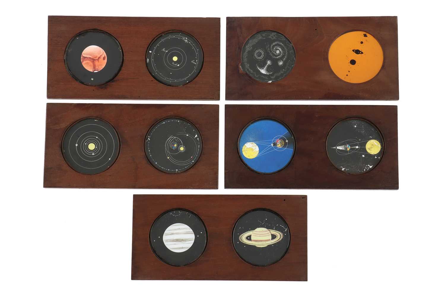 Lot 252 - 5 Astronomical Double Magic Lantern Slides,