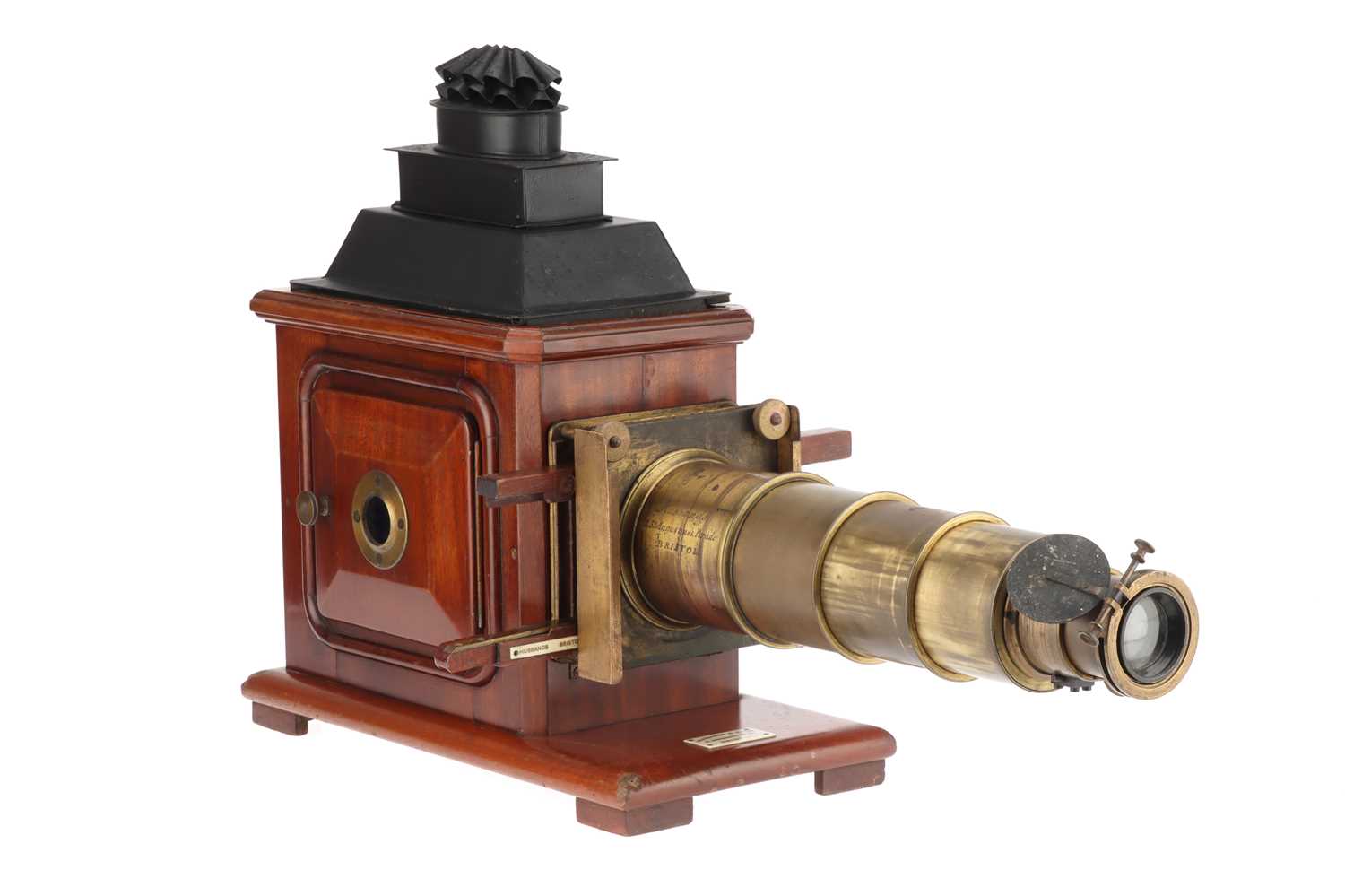 Lot 199 - Large Mahogany & Brass Magic Lantern,