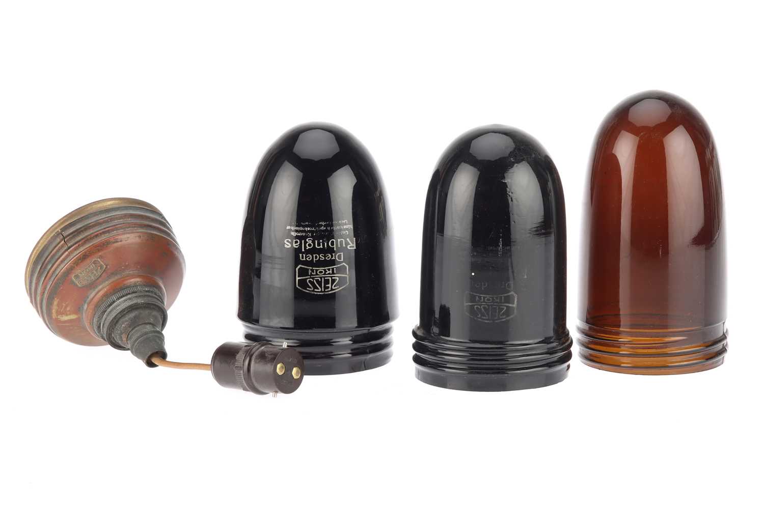 Lot 353 - Three Zeiss Ikon Safelight Globes,