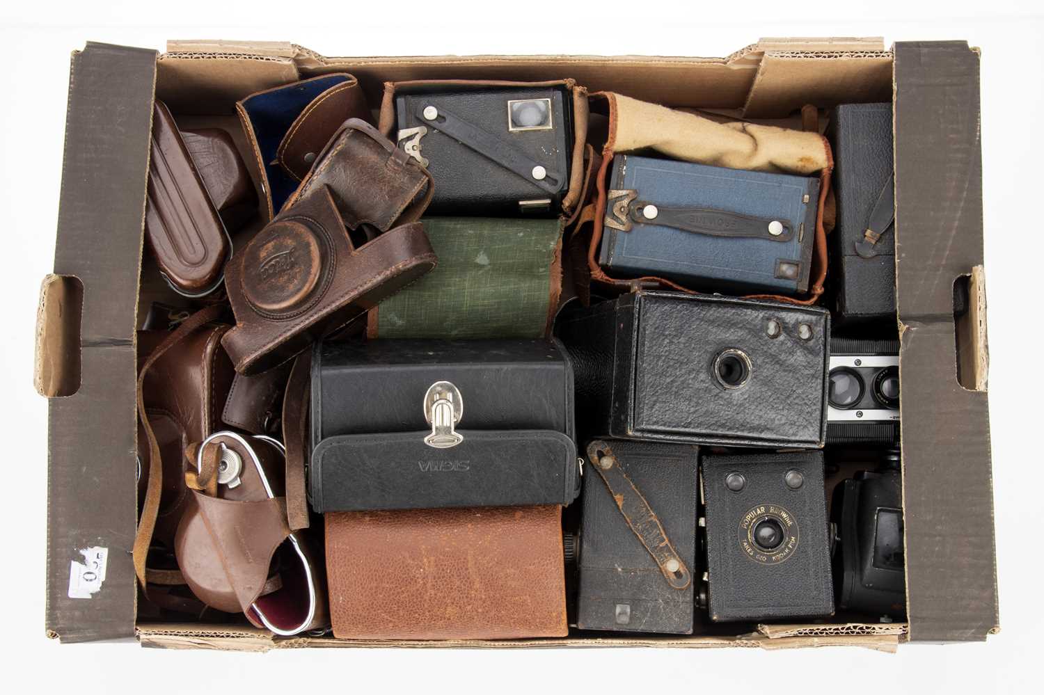 Lot 505 - A Selection of Box Cameras and Camera Cases,