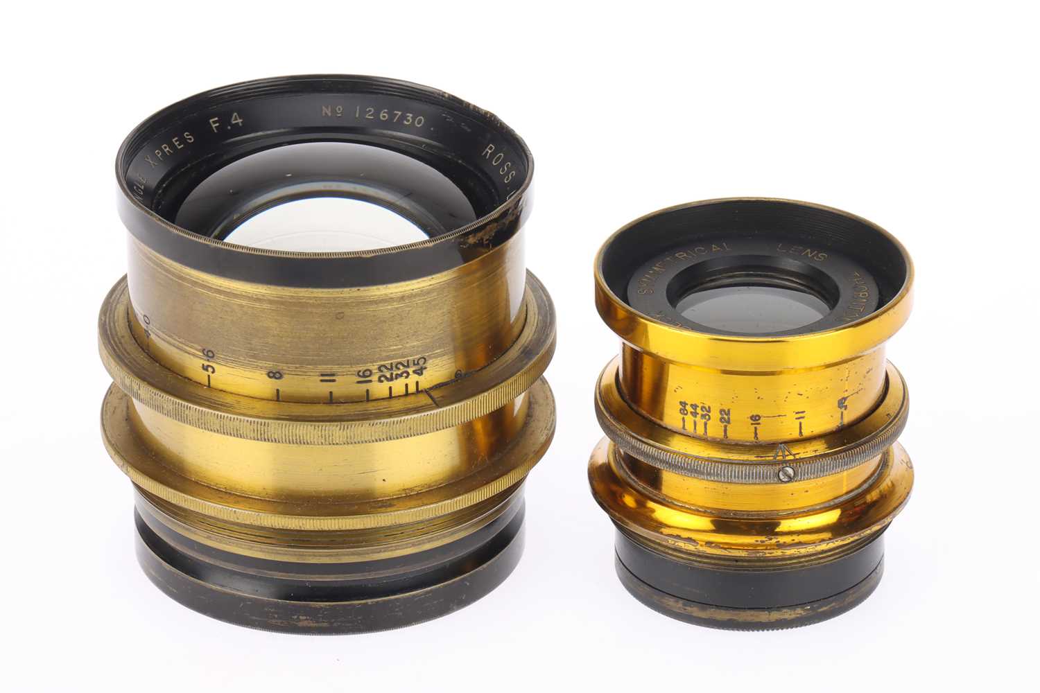 Lot 618 - A Pair of Brass Lenses,