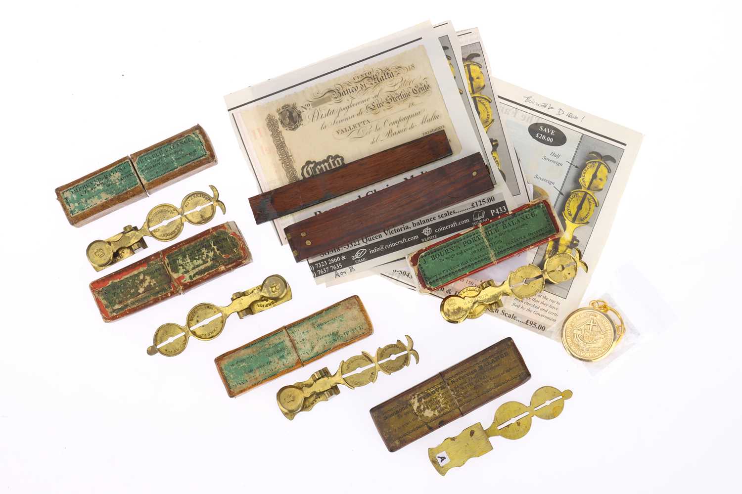 Lot 752 - A Selection of Victorian Coin Scales for