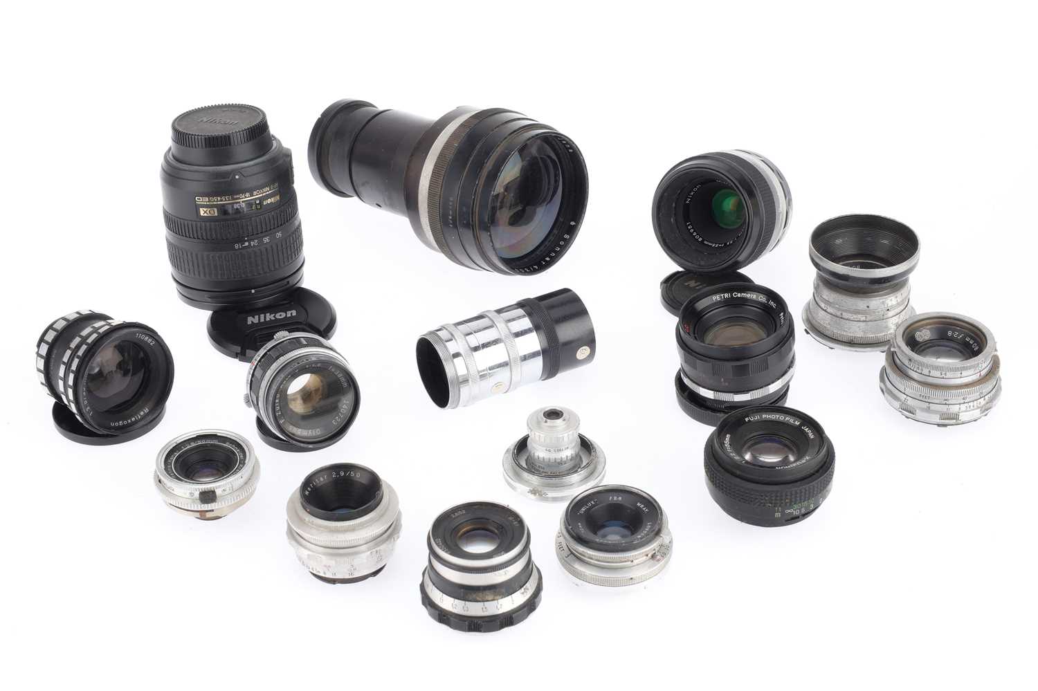 Lot 296 - A Mixed Selection of Camera Lenses,