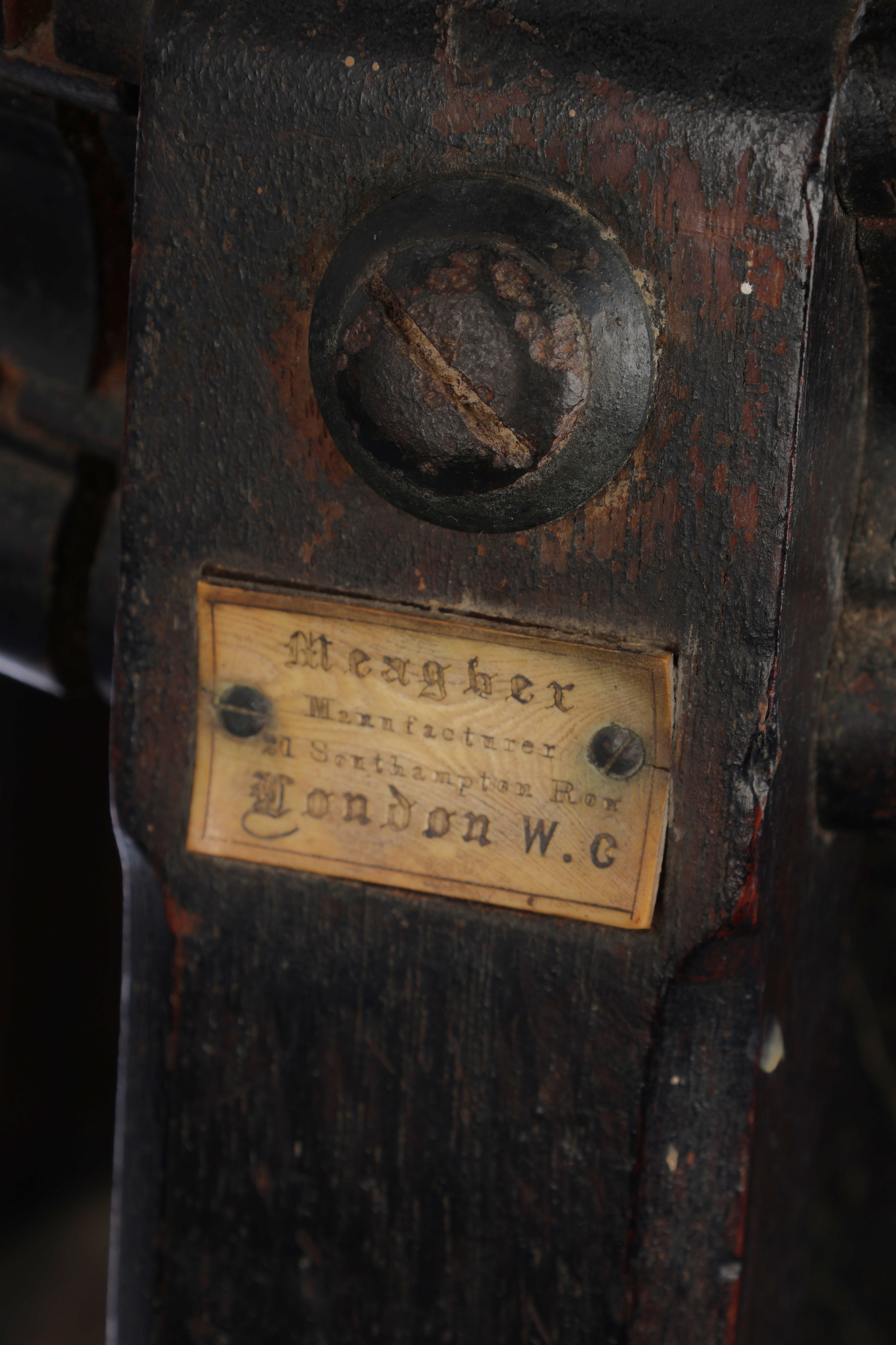 Lot 523 - Large Victorian Studio Camera Tripod,