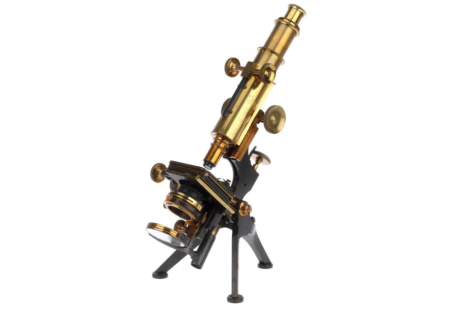 Lot 666 - A Watson Royal Brass Microscope,