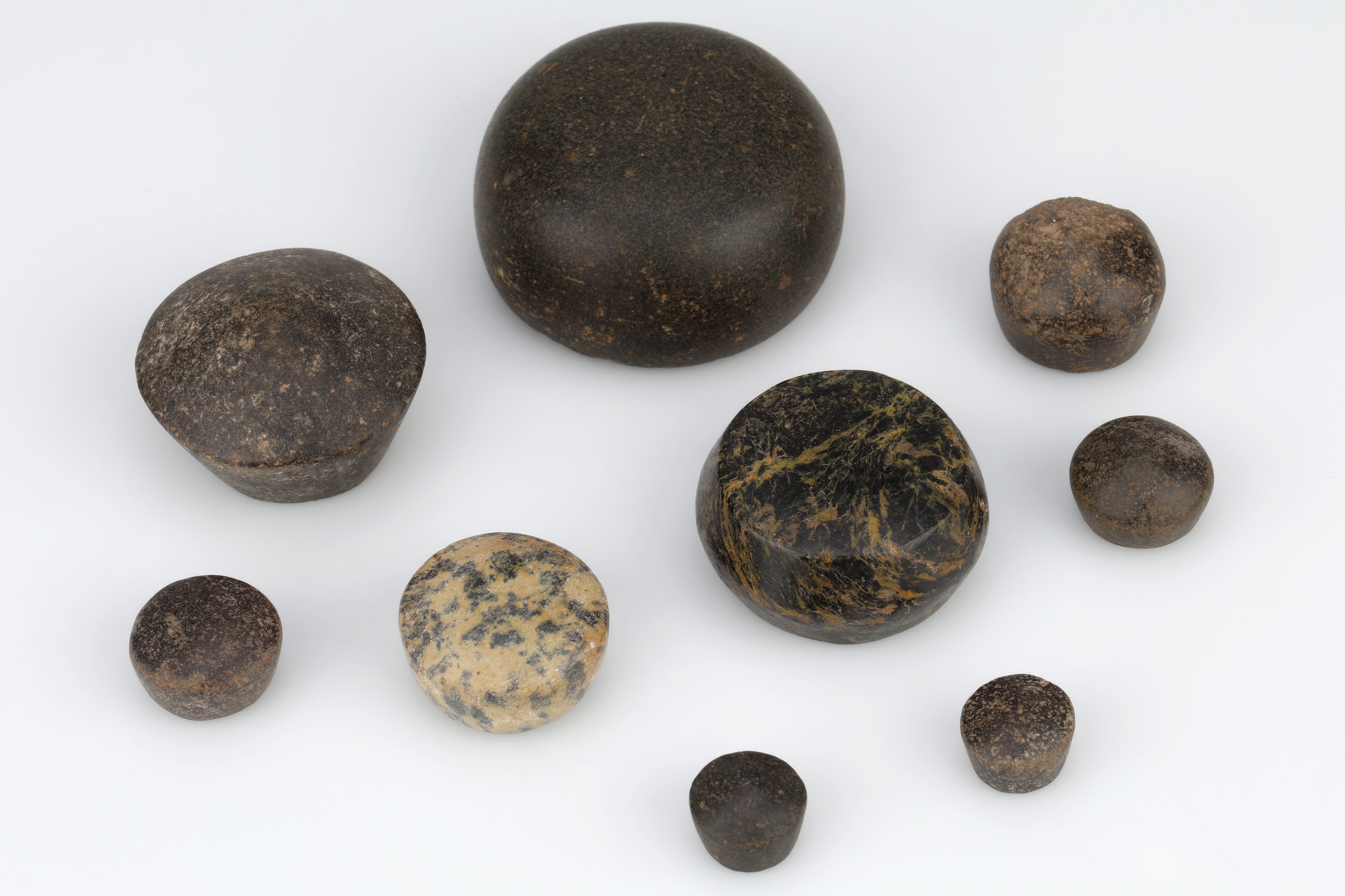 Lot 302 - 9 Egyptian stone weights,
