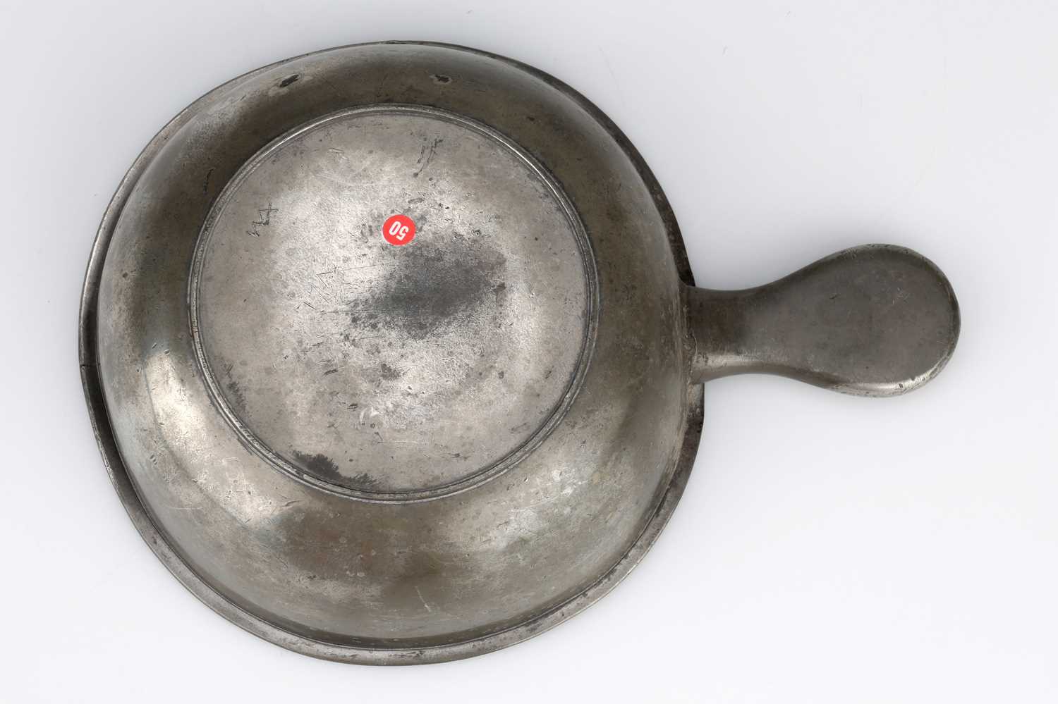 Lot 140 - Large 18th Century Pewter Bleeding Bowl,