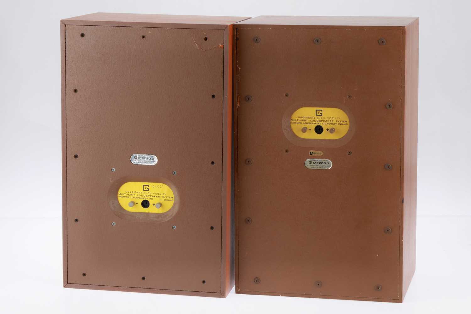 Lot 481 - A Pair of Goodmans Mezzo 3 HiFi Loudspeakers,