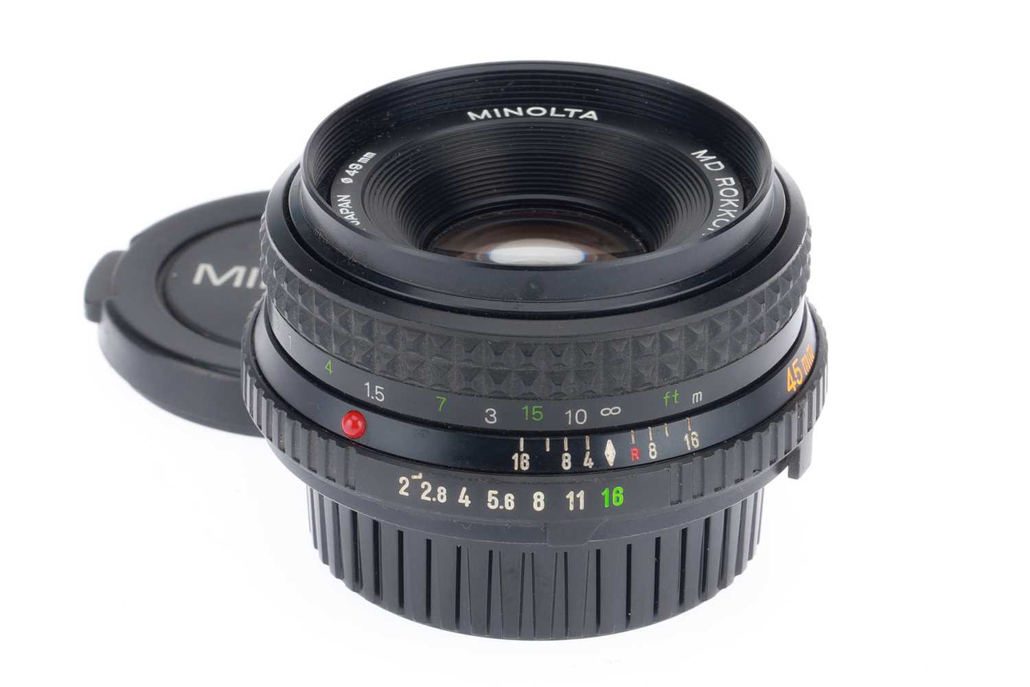 Lot 248 - A Minolta MD Rokkor f/2 45mm Pancake Lens,