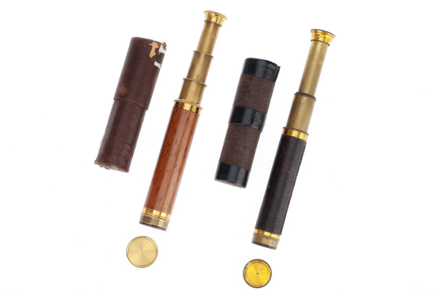 Lot 487 - 2 Small Victorian Telescopes,