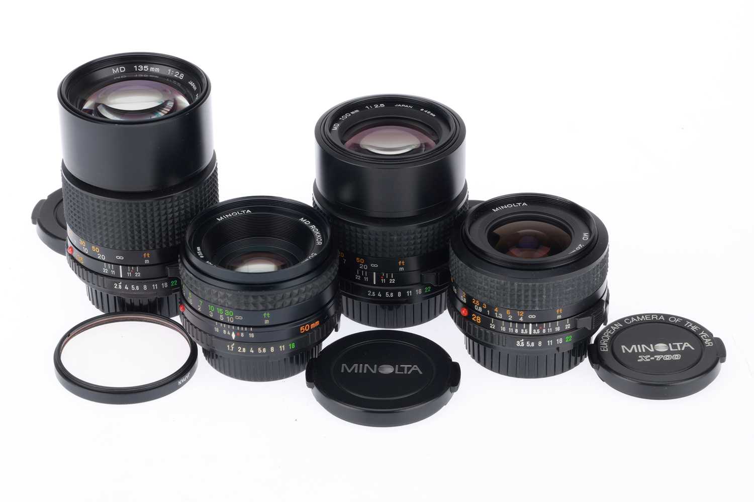 Lot 214 - A Group of Minolta Prime Lenses,