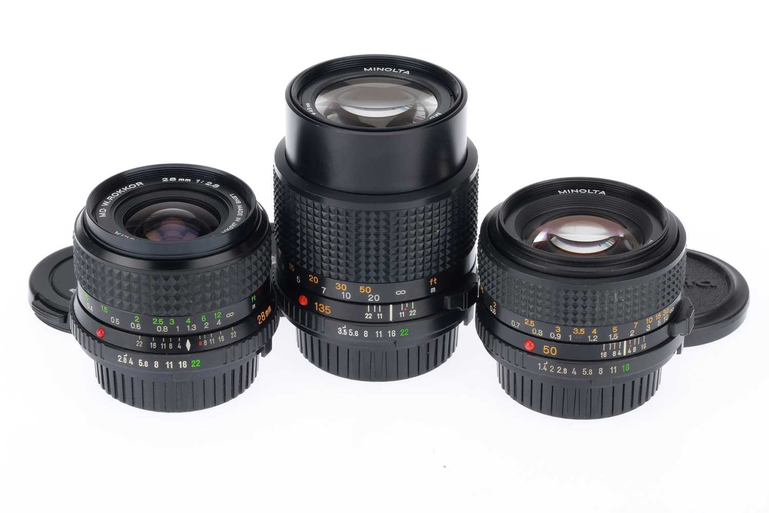 Lot 215 - A Group of Minolta Prime Lenses,