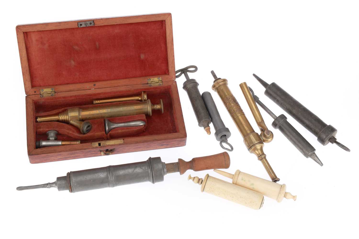 Lot 422 - A Collection of Early Medical Syringes,