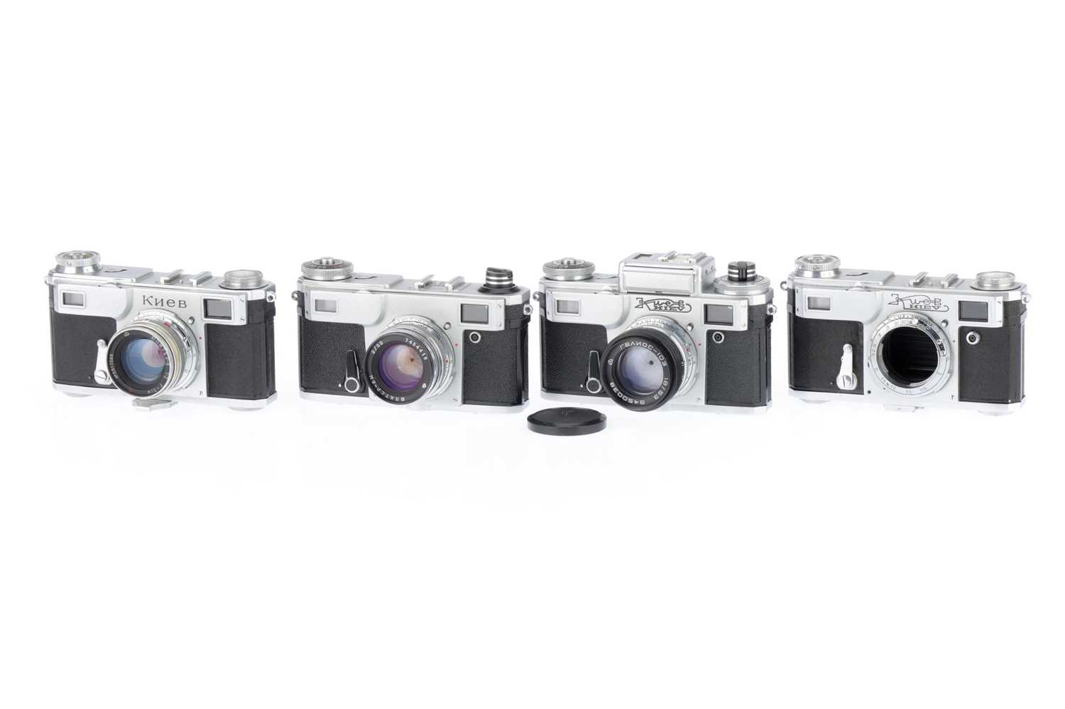 Lot 114 - A Group of Kiev 35mm Rangefinder Cameras,