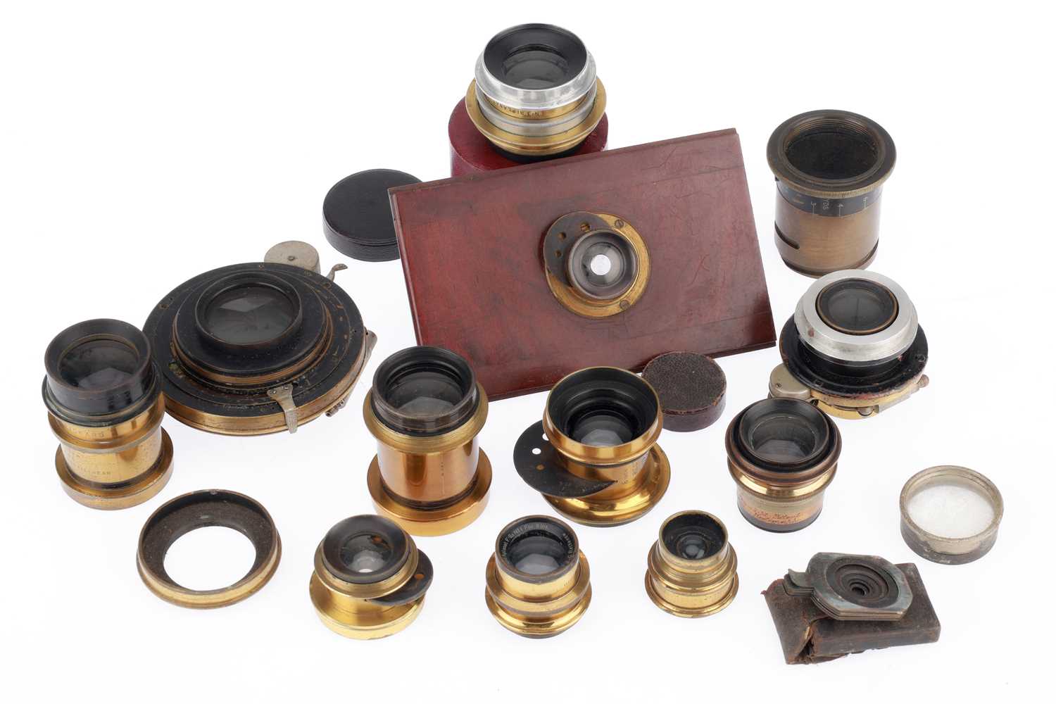 Lot 392 - A Selection of Brass Lenses,
