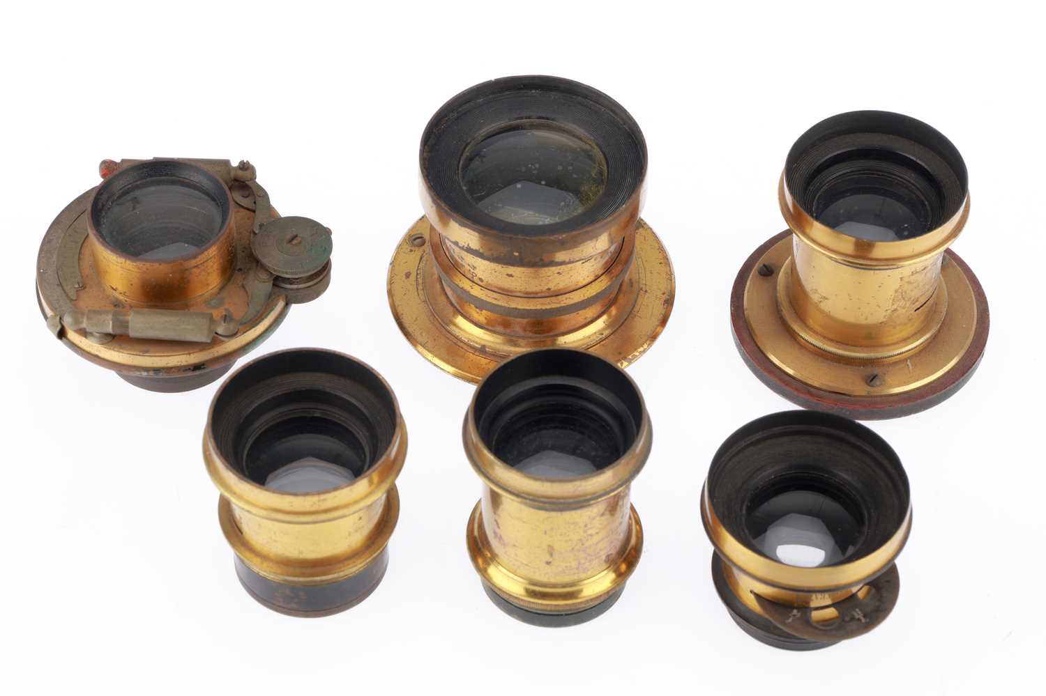 Lot 468 - A Mixed Selection of 6 Brass Lenses,