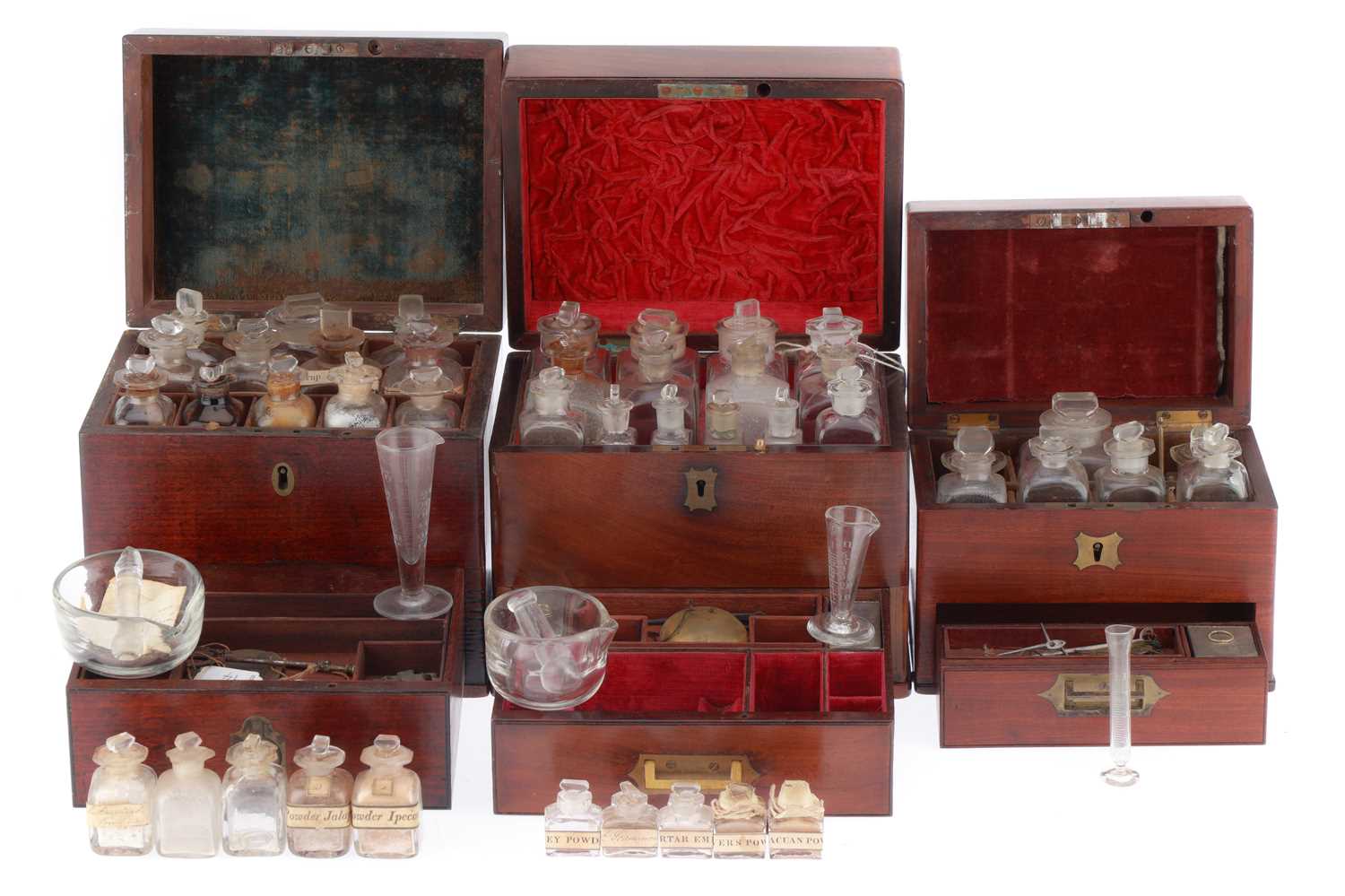 Lot 760 - Collection of 3 Domestic Medicine Chests,