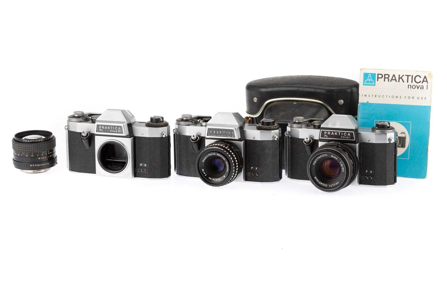 Lot 328 - A Group of Praktica Nova Cameras,