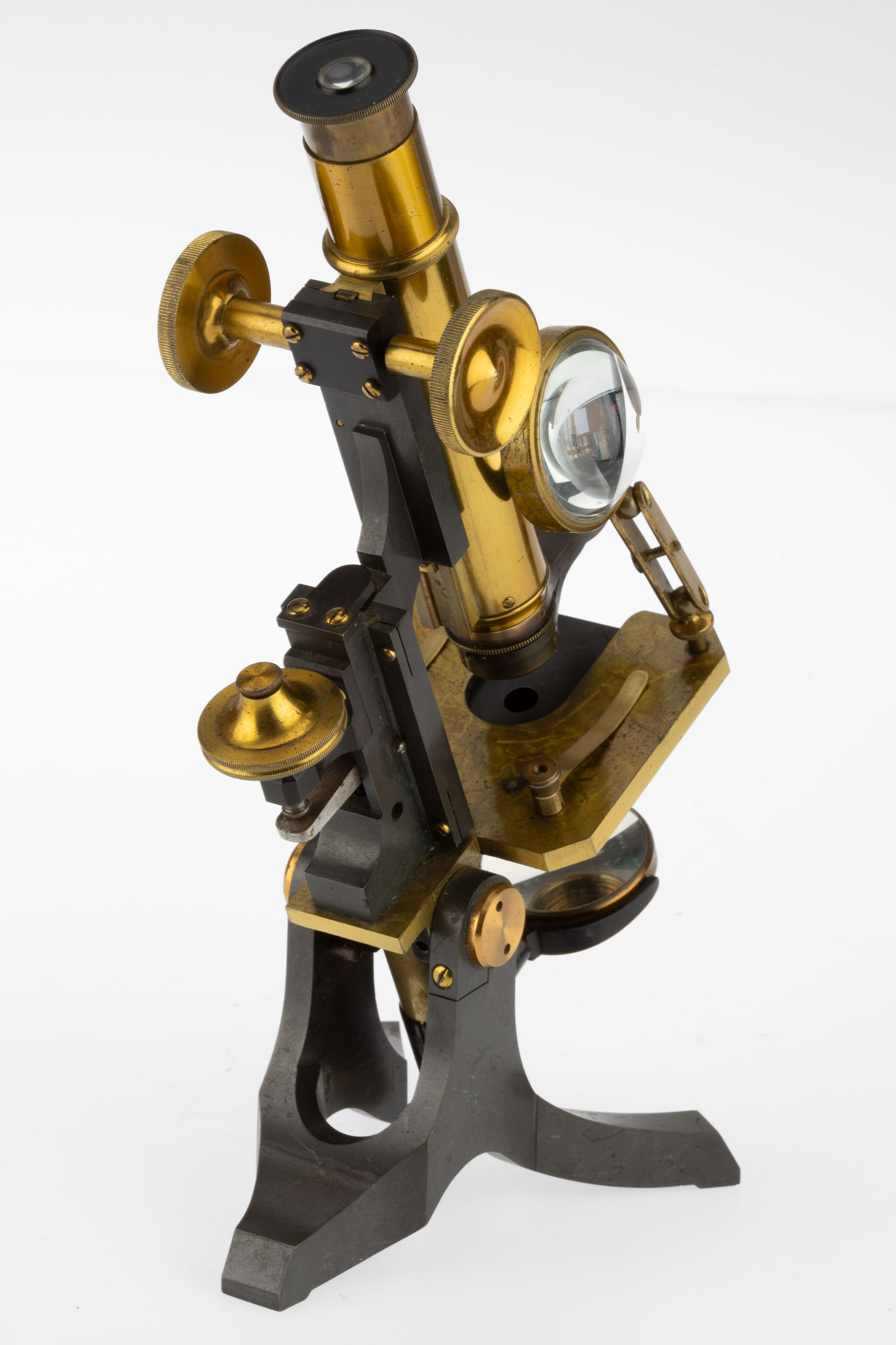 Lot 822 - Victorian Brass Microscope,