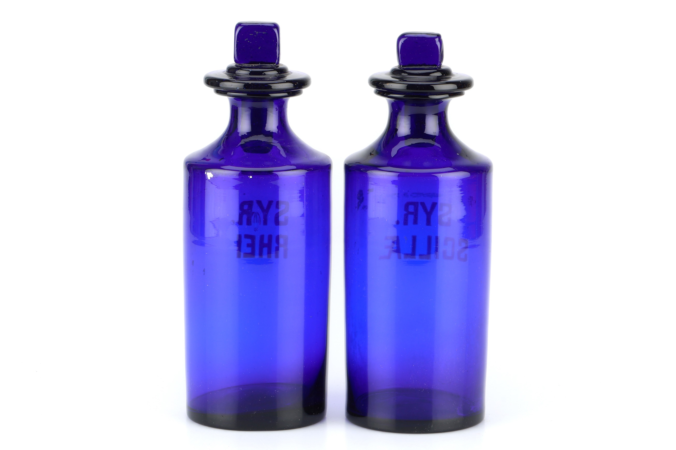 Lot 163 - A Pair of Victorian Apothecary Syrup Bottles,