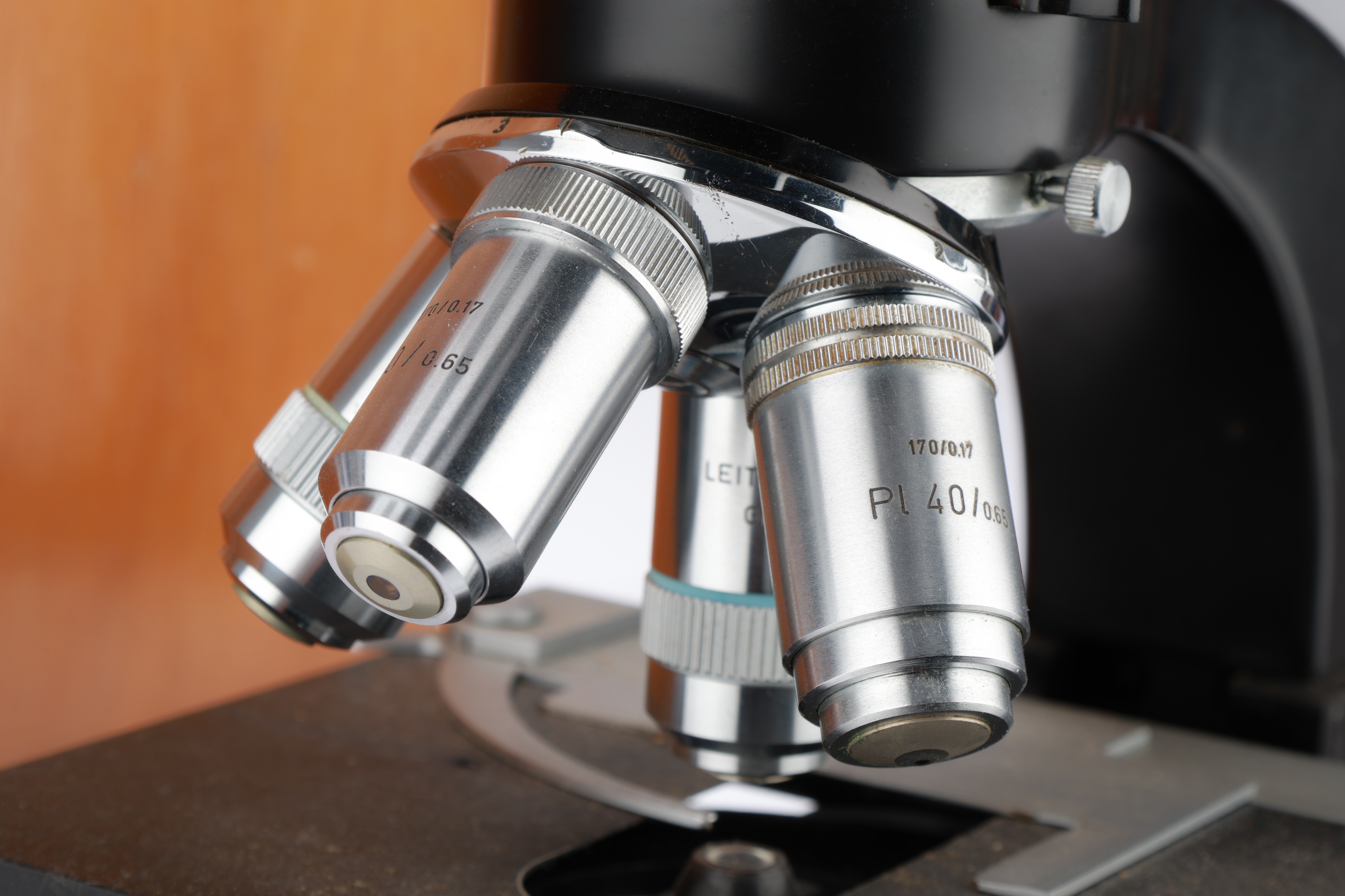 Lot 442 - Large Leitz Trinocular Microscope,