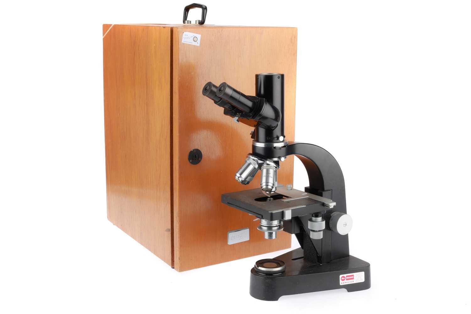 Lot 442 - Large Leitz Trinocular Microscope,