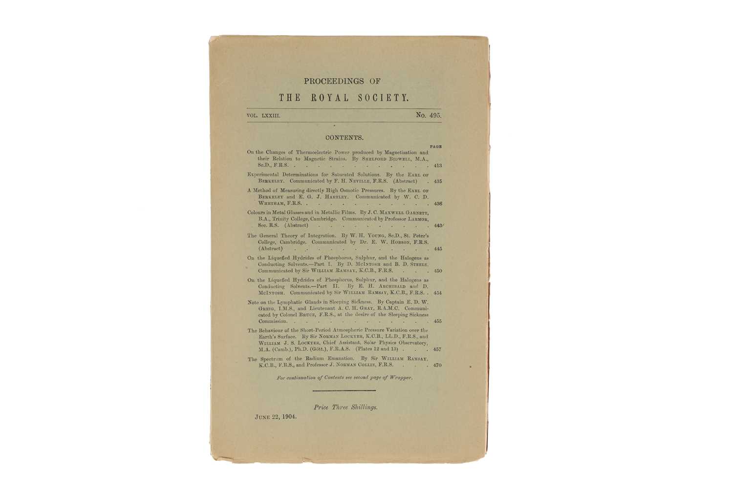 Lot 472 - Ramsay, William & J. Norman Collie, The