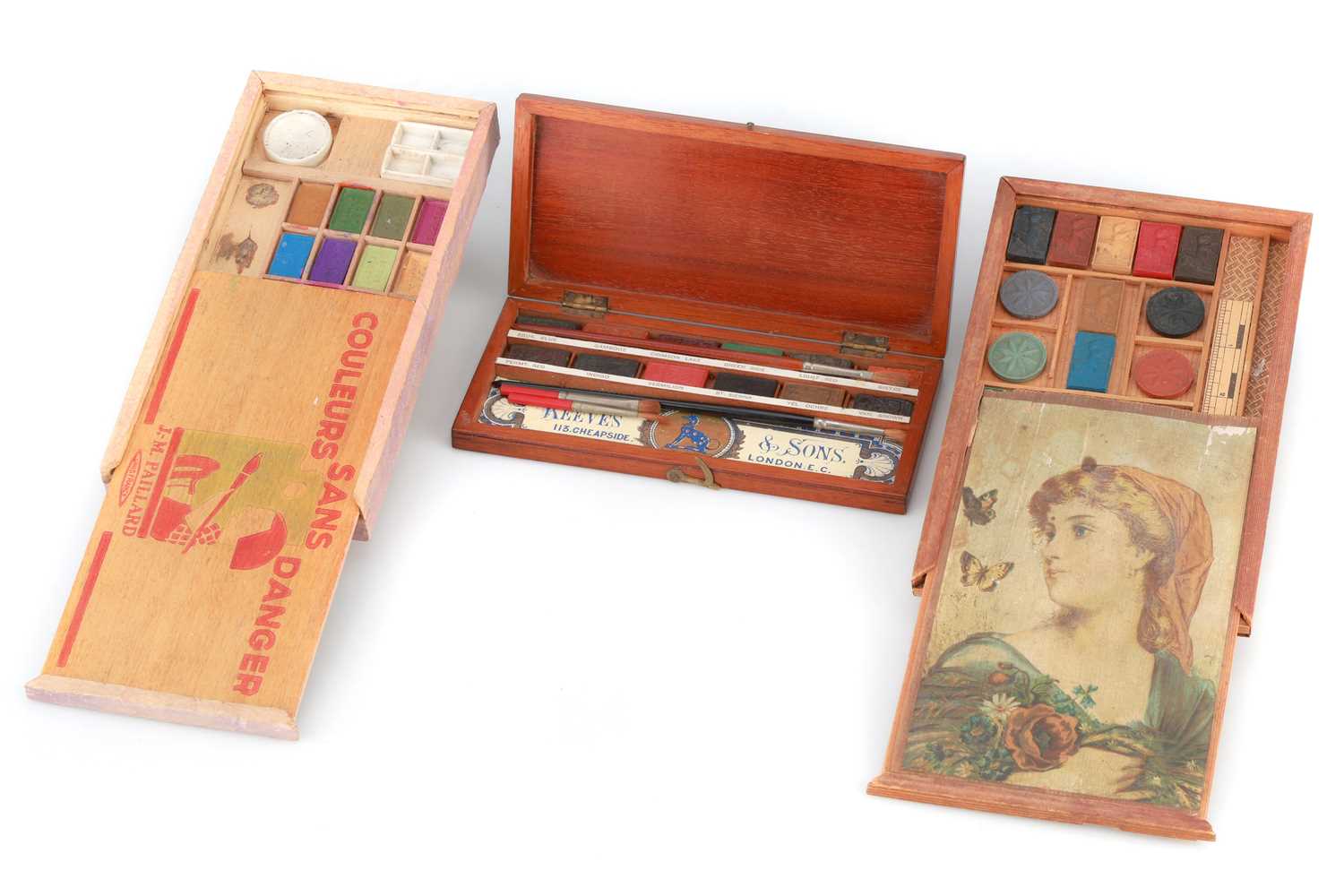 Lot 126 - 2 Victorian Artists Paint Cases & Another,