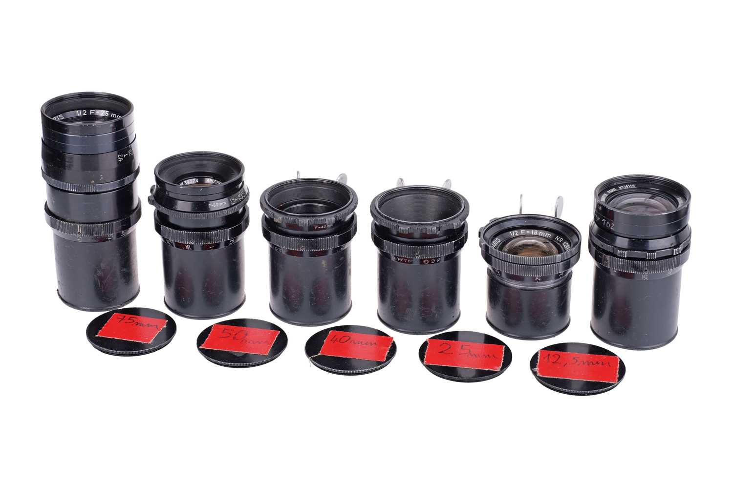 Lot 322 - A Set of Kinoptik 16mm Cine Camera Lenses,