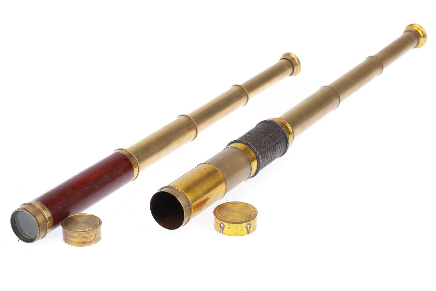 Lot 678 - 2 Small Brass Telescopes,