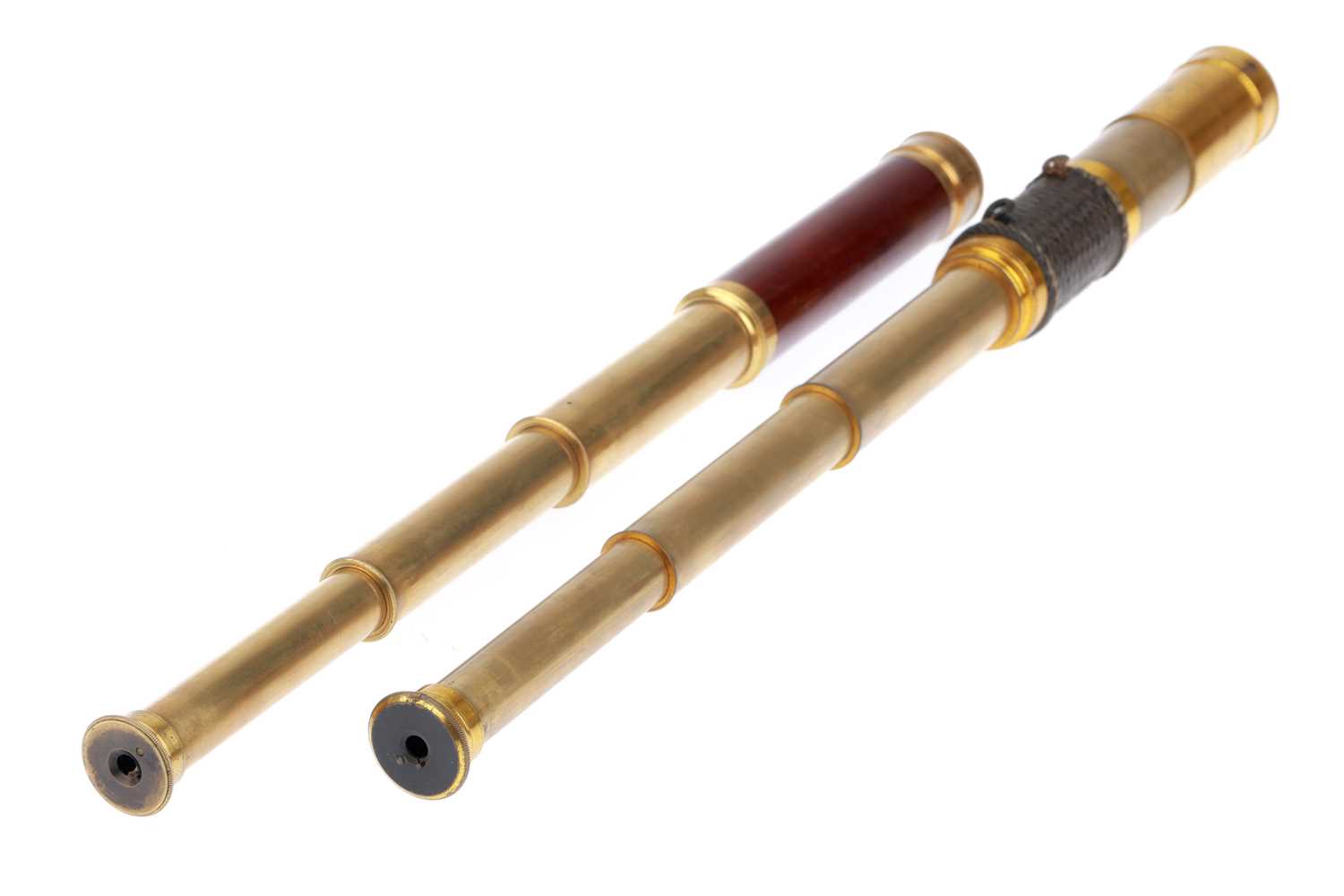 Lot 678 - 2 Small Brass Telescopes,