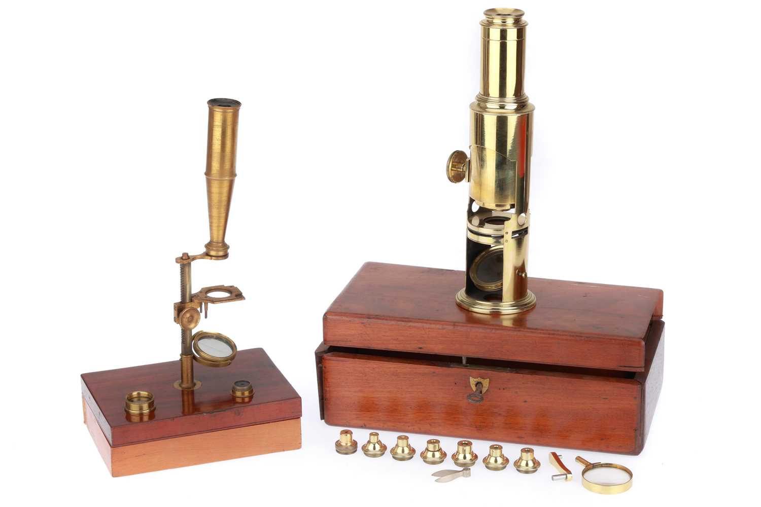 Lot 607 - Brass Microscopes,