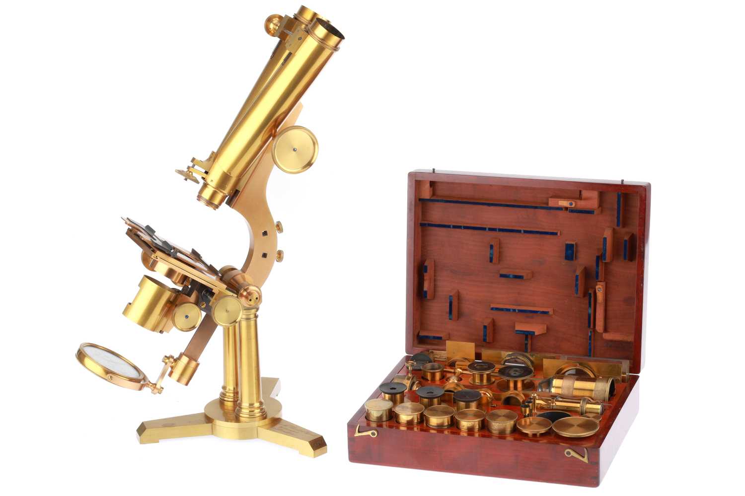 Lot 328 - Large No.1 Binocular Microscope, Smith, Beck